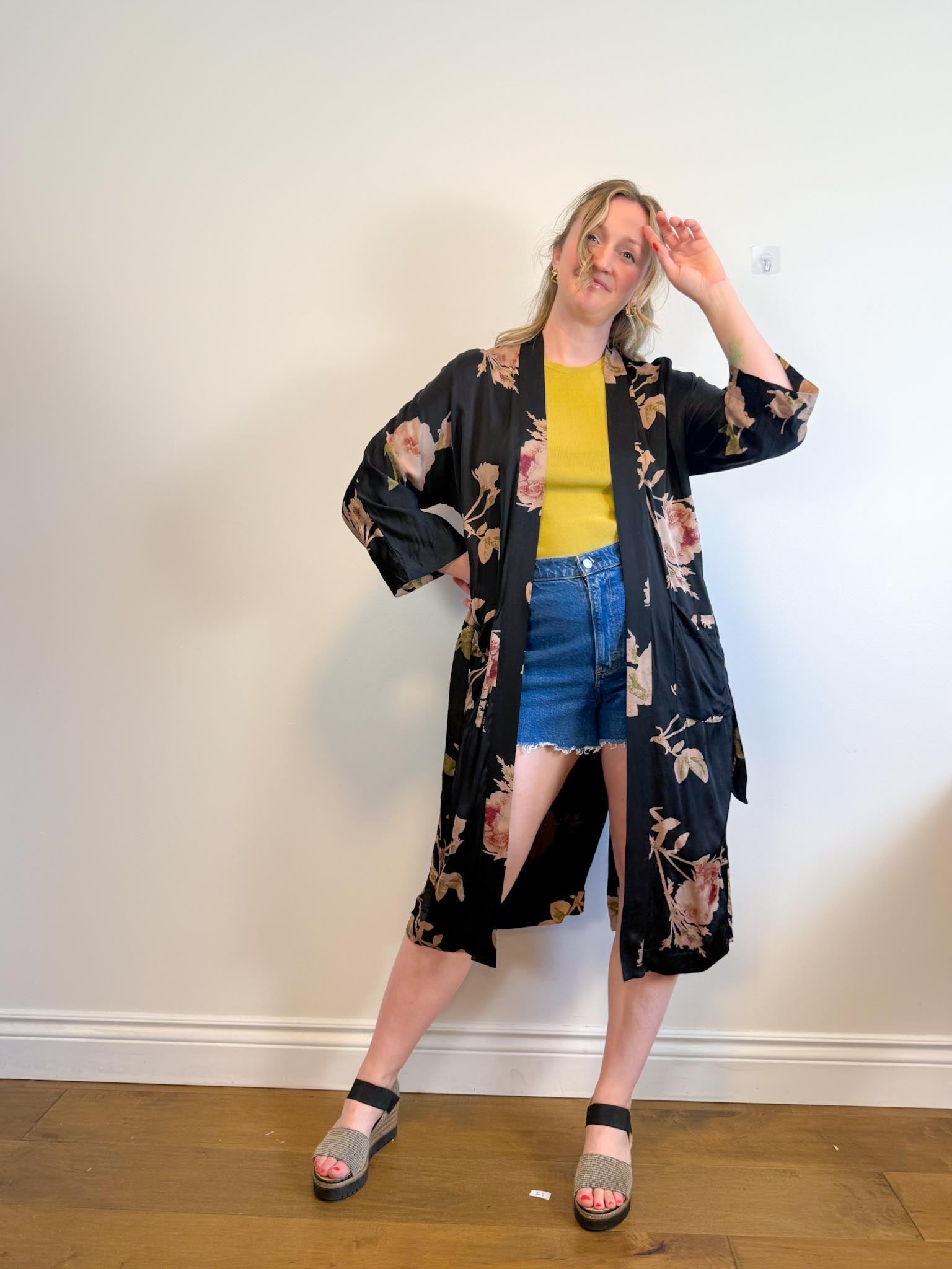 Wilfred "Durante Duster Floral Robe in Black" (Size S/M) – Middle Child ...